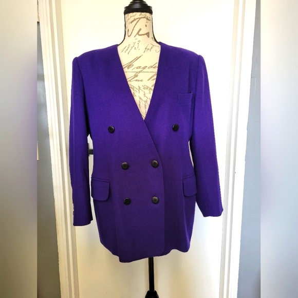 Escada | Jackets & Coats | Vintage 8s Escada Purple Double Breasted ...